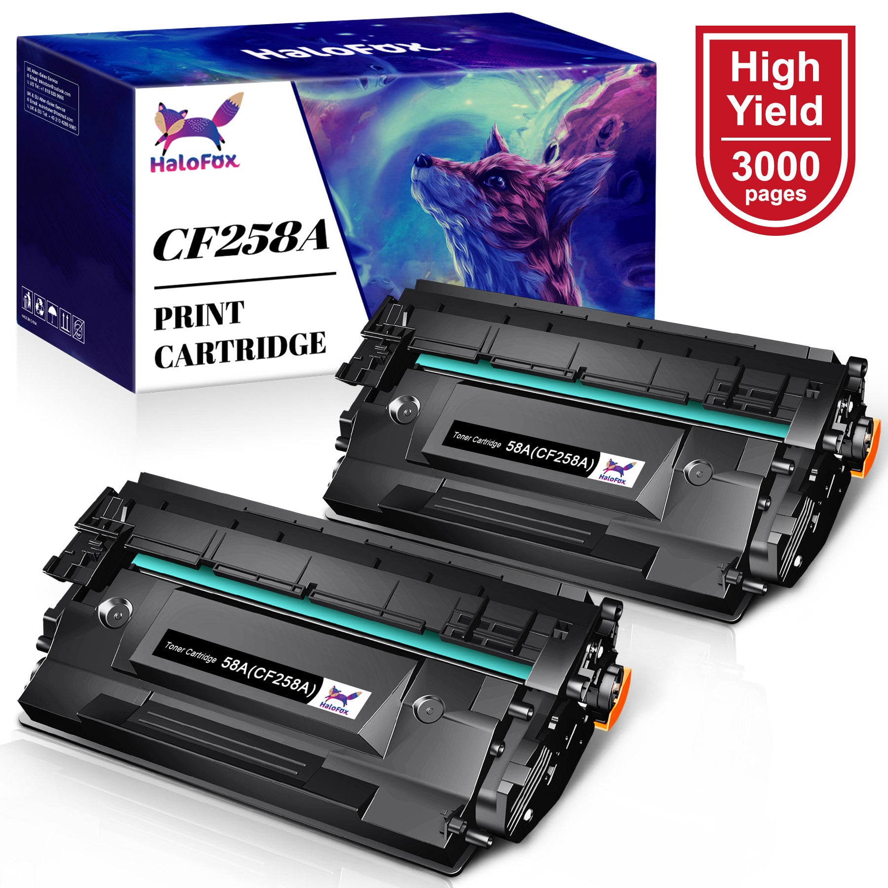 58A CF258A Toner Cartridge (Black, 2 Pack) – Toinktoner
